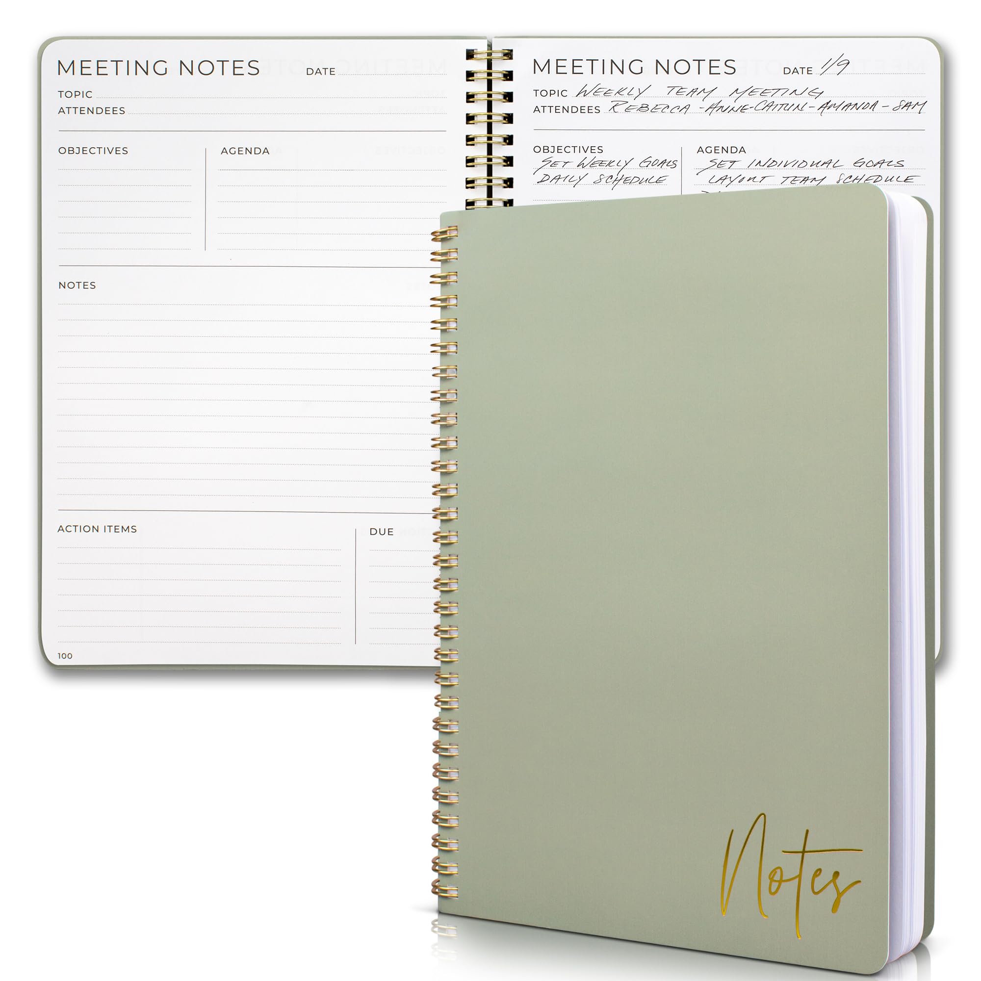 ZICOTO Beautiful Meeting Notebook For Work - Easily Take Notes And Kee